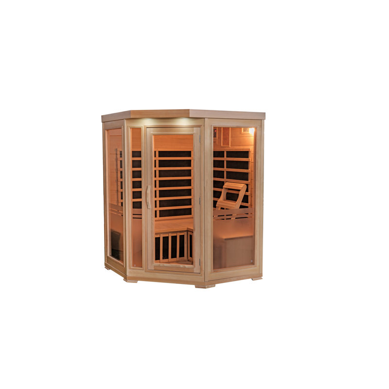 Heatwave Sonoma 3-Person Hemlock Infrared Corner Sauna with 7 Carbon Heaters & Reviews | Wayfair